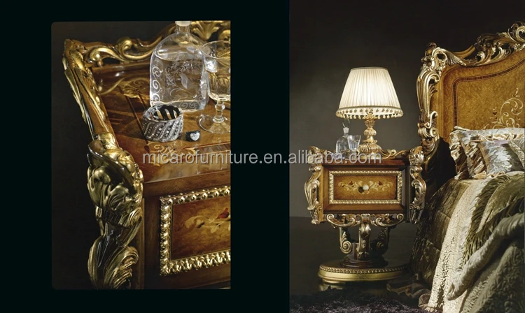 Palace Royal Baroque Classic Design Wooden King Size Bed