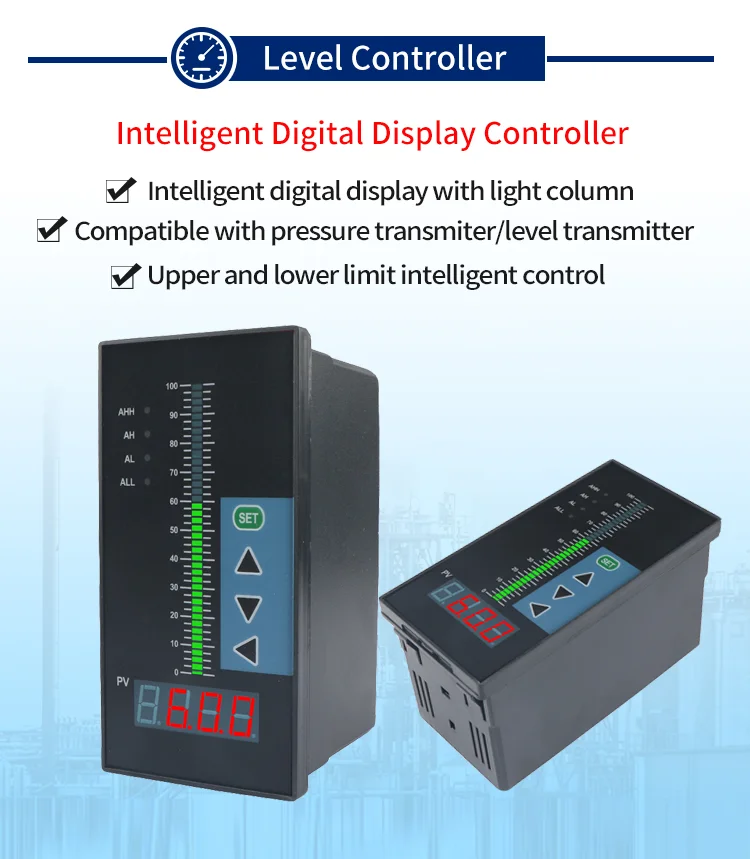 4-20mA Automatic Digital Level Control Panel Meter for Water Tank ...