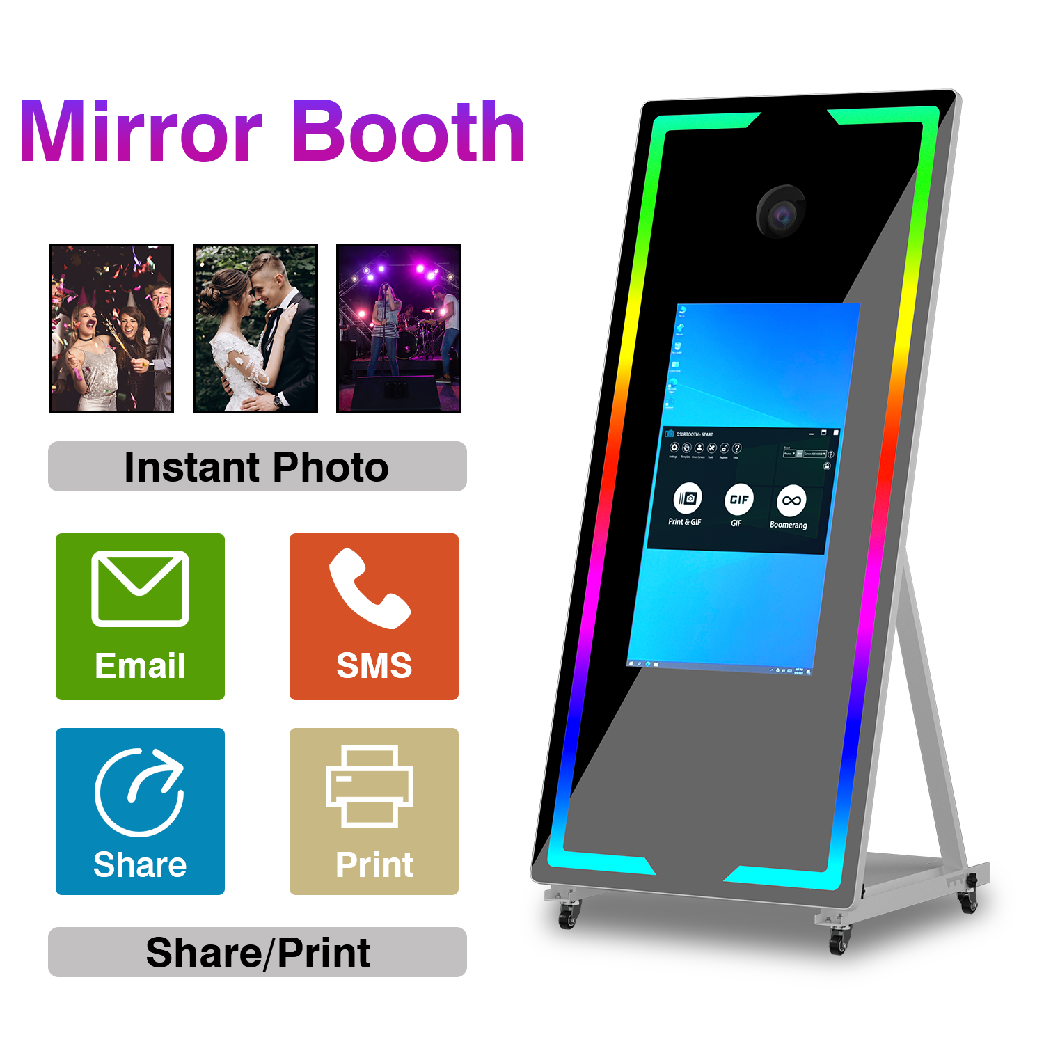Mirror Photo Booth Machine With Printer To Take Photos Mirror Photobooth Magic Mirror Photo ...