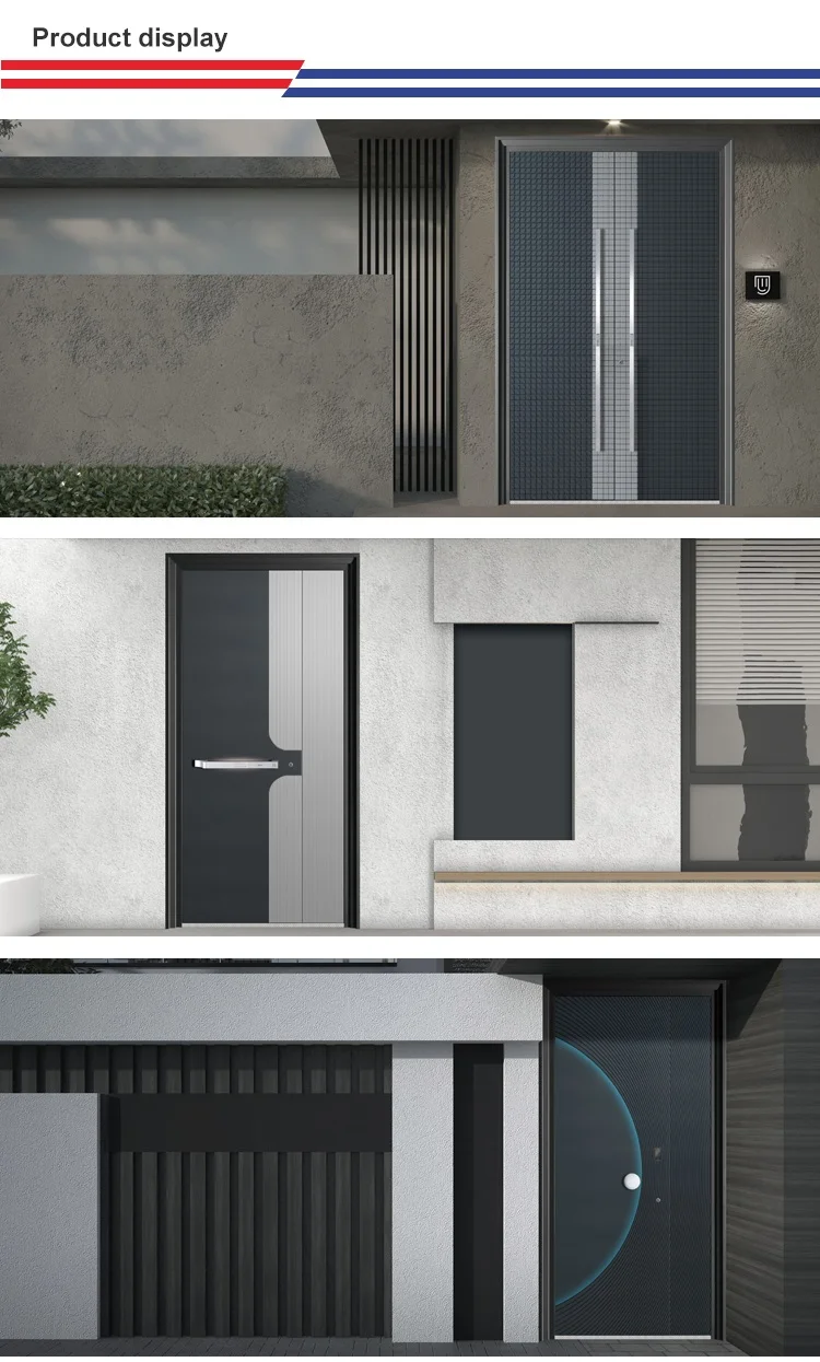 Modern Large Front Main Entrance Door Security Smart Lock Cast Aluminum ...