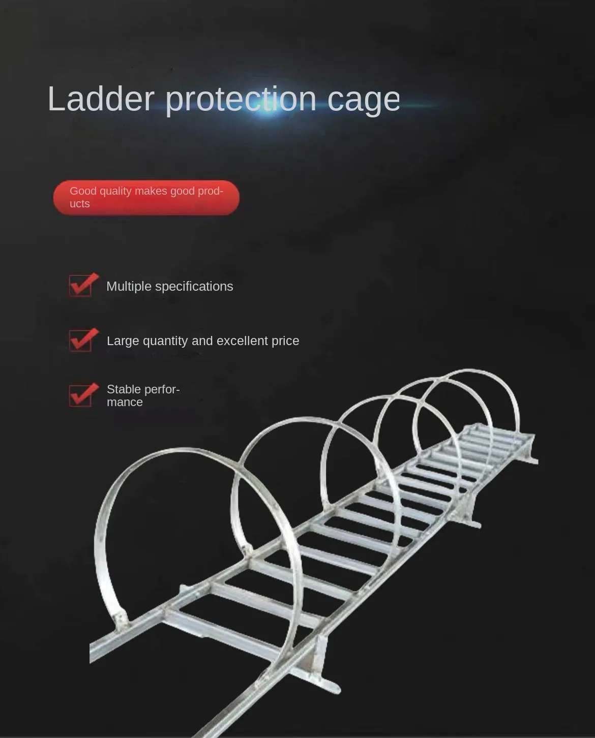 Galvanized Steel Safety Cat Cage Ladder With Safety Cage - Buy ...