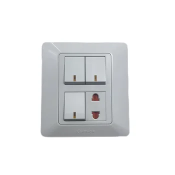 European Standard 16a 3-gang Wall Switch Socket With Integrated Light ...
