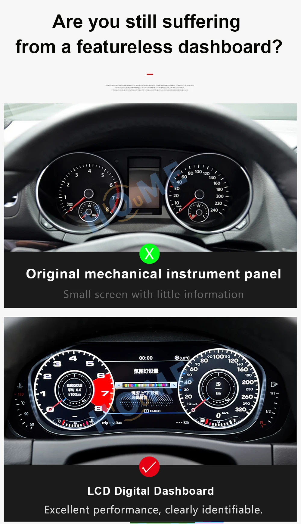 Digital Dashboard Panel for VW Golf 7 > GPS & Control