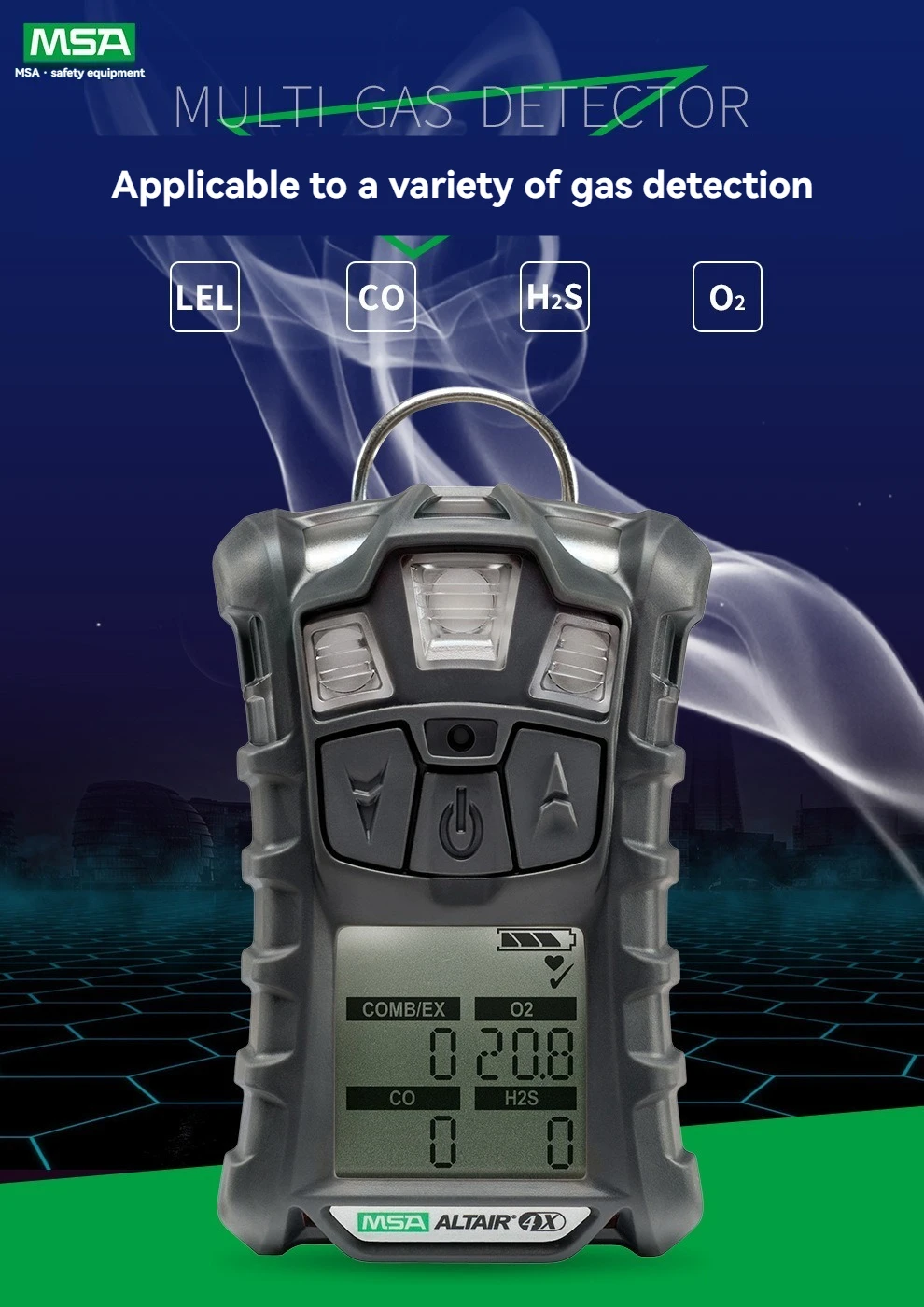 MSA ALTAIR 4XR Portable Multigas Detector for O2 CO H2S Methane ...