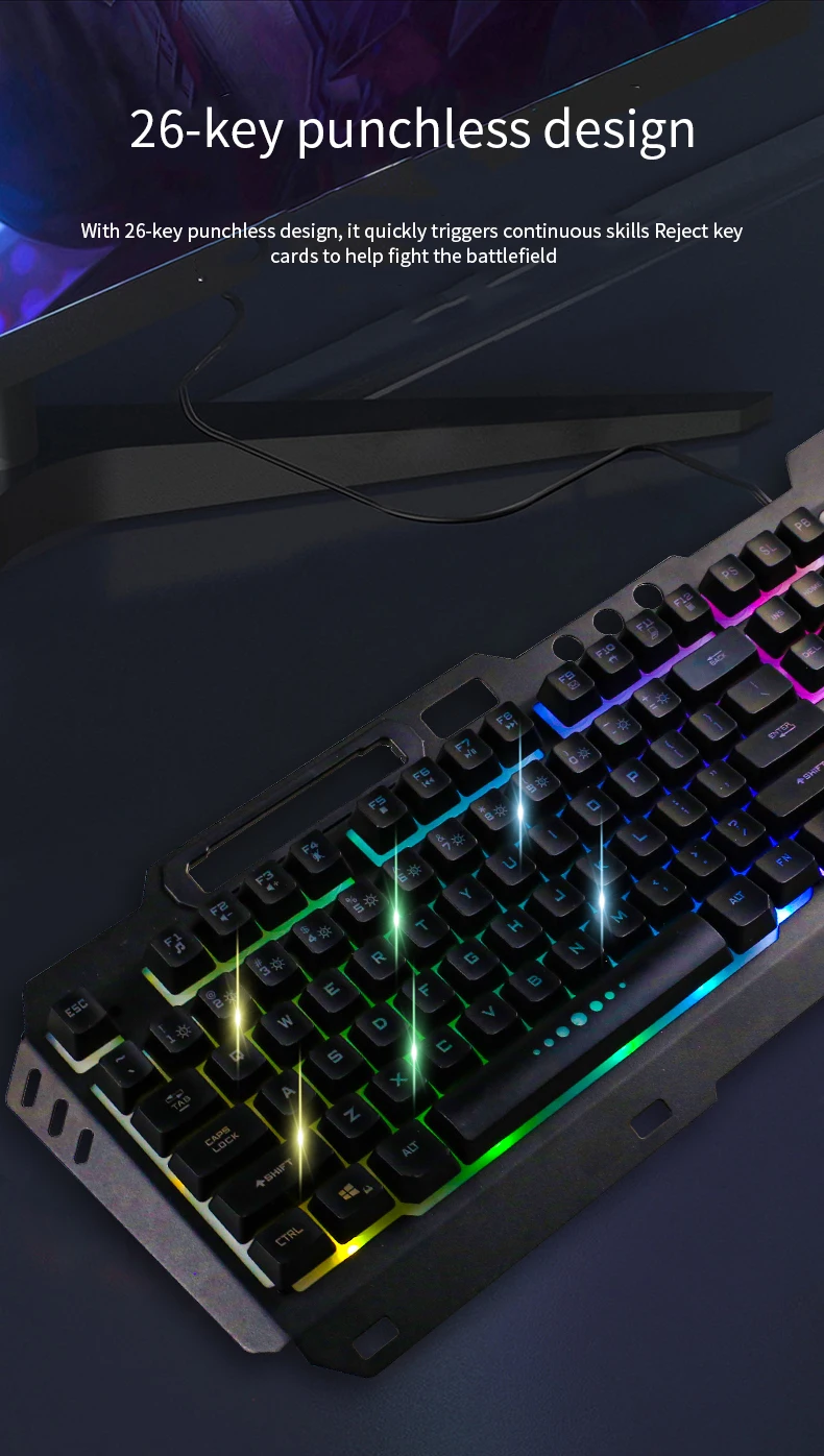 Dropshipping 104 Keys Metal Backlit Gaming Wired Suspended Illuminated ...