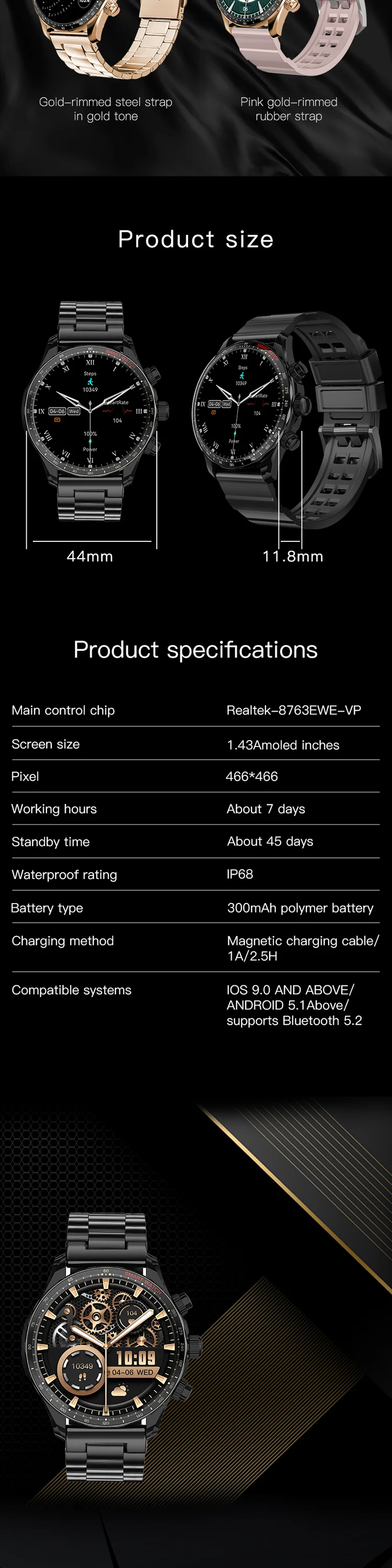 Nx1 Pro Amoled Smart Watch Fashion Business New Style For Men 1.43 Inch ...