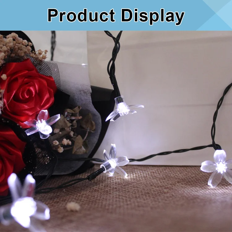 20 Feet 30 Led Sakura Solar Fairy Waterproof Solar String Lights For ...