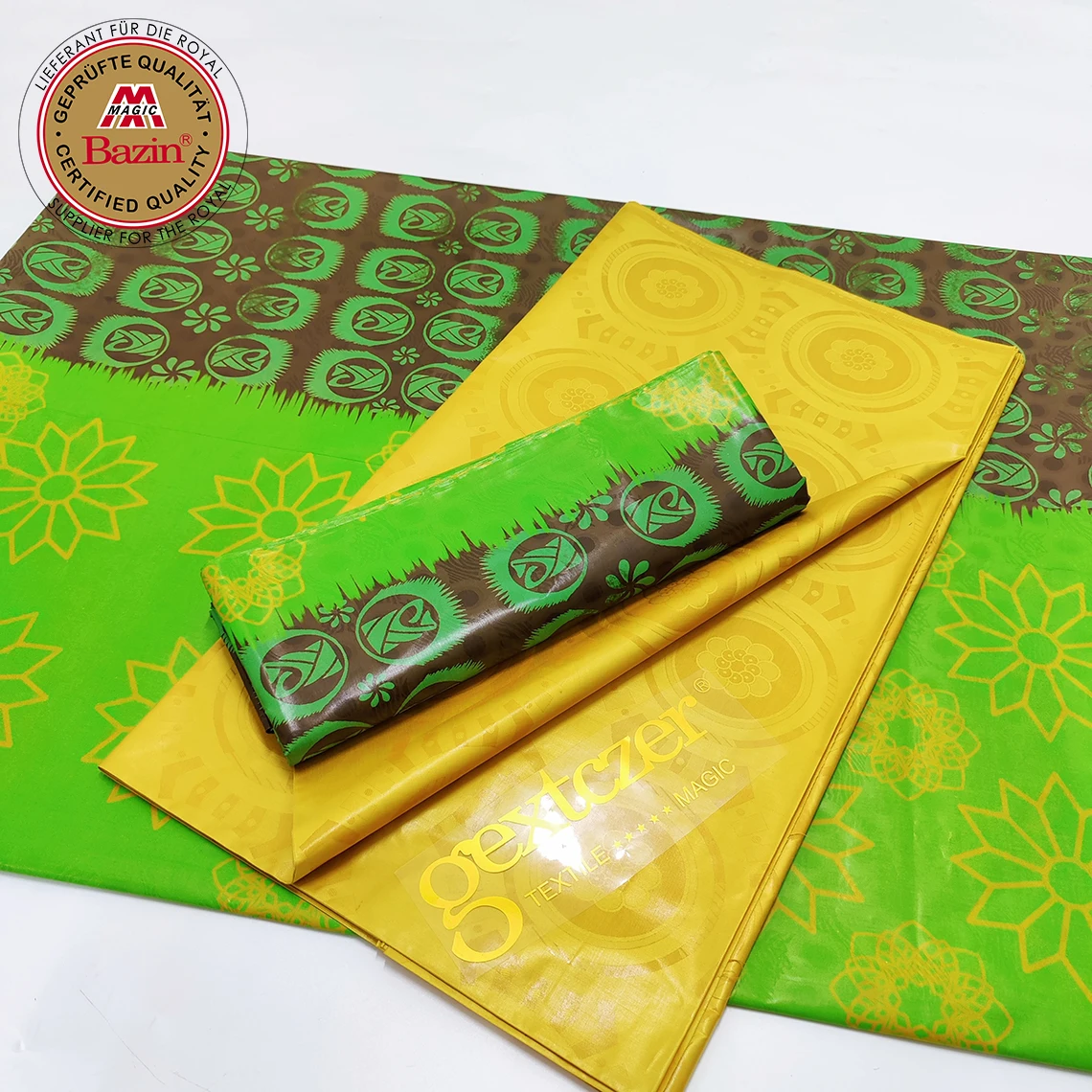 High Quality Dry Lace - 2.5 Yards Prints Bazin & Plain Baizn Riche