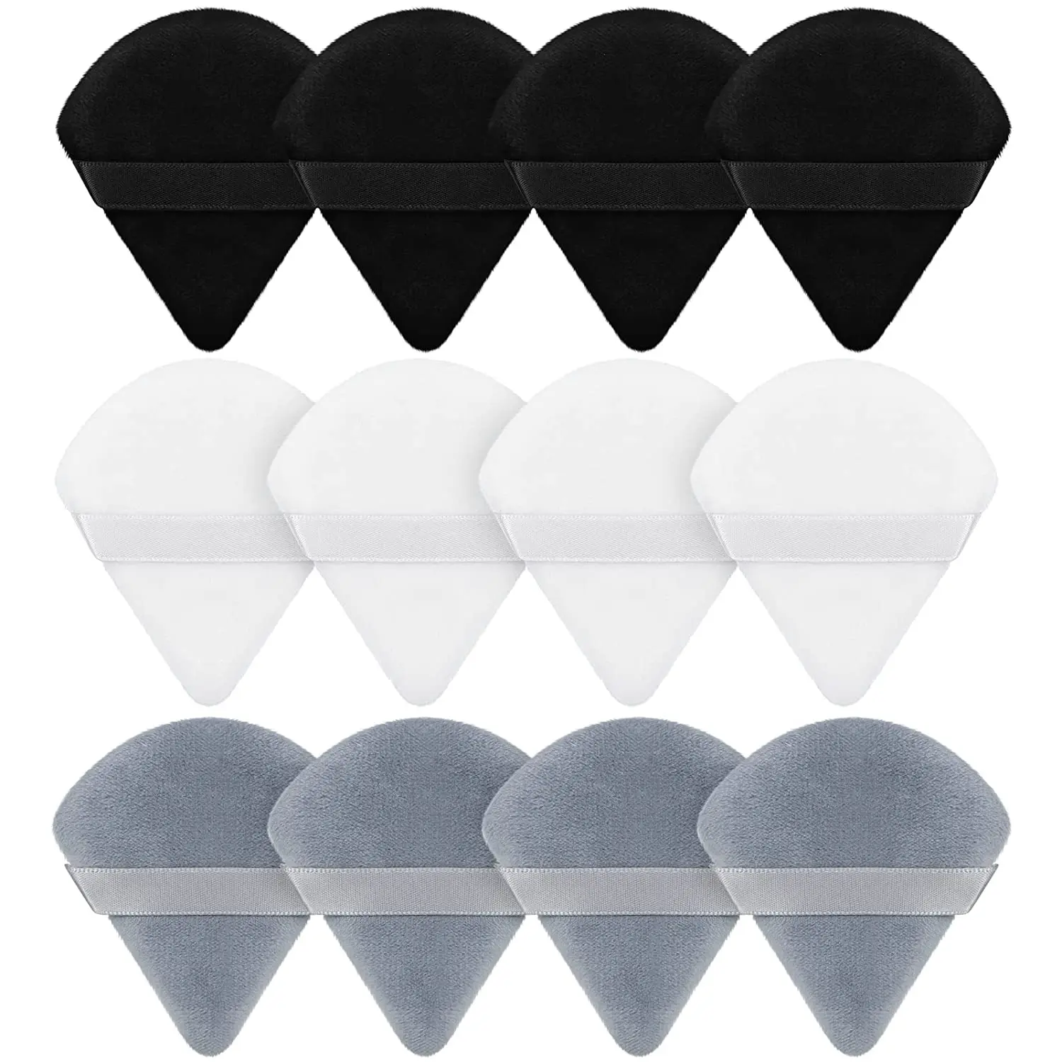 Black Soft Triangle Powder Puff Fluffy Soft Plush Makeup Loose Powder ...