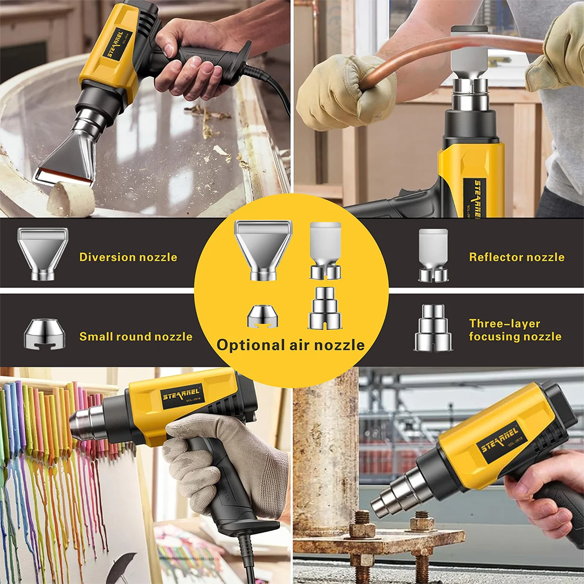 2000W Two-Temperature Handheld Heat Gun for Heat Shrink Packaging