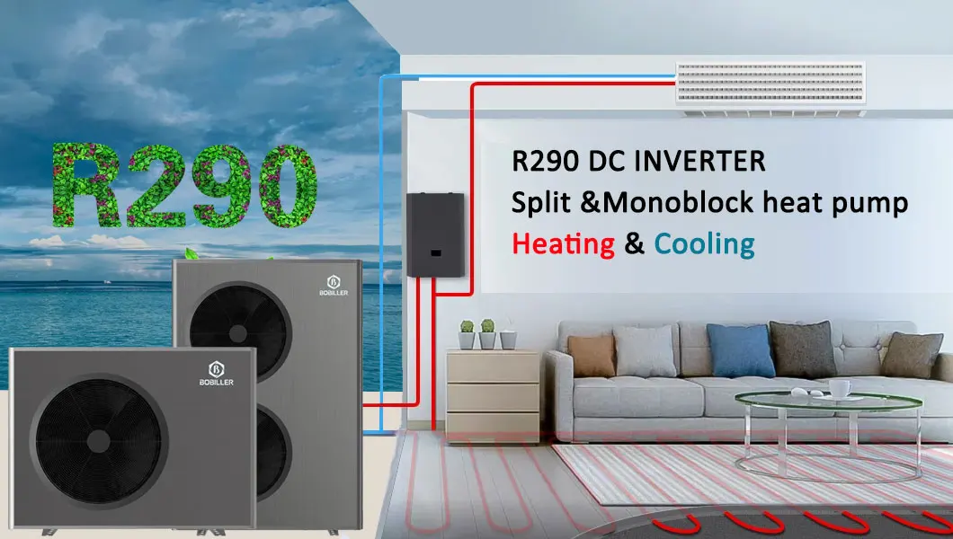 R290 Heat Pump Monoblock Energy-saving 18kw 20kw Heat Pump Water Heater With Environmental ...