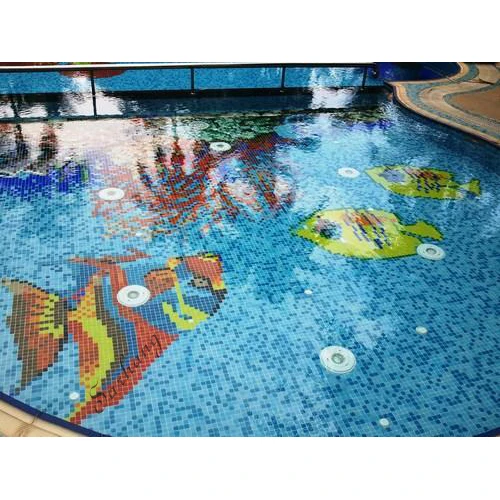 Decorative Swimming Pool Tile Mosaic Animal Pattern Tile Sea Glass ...