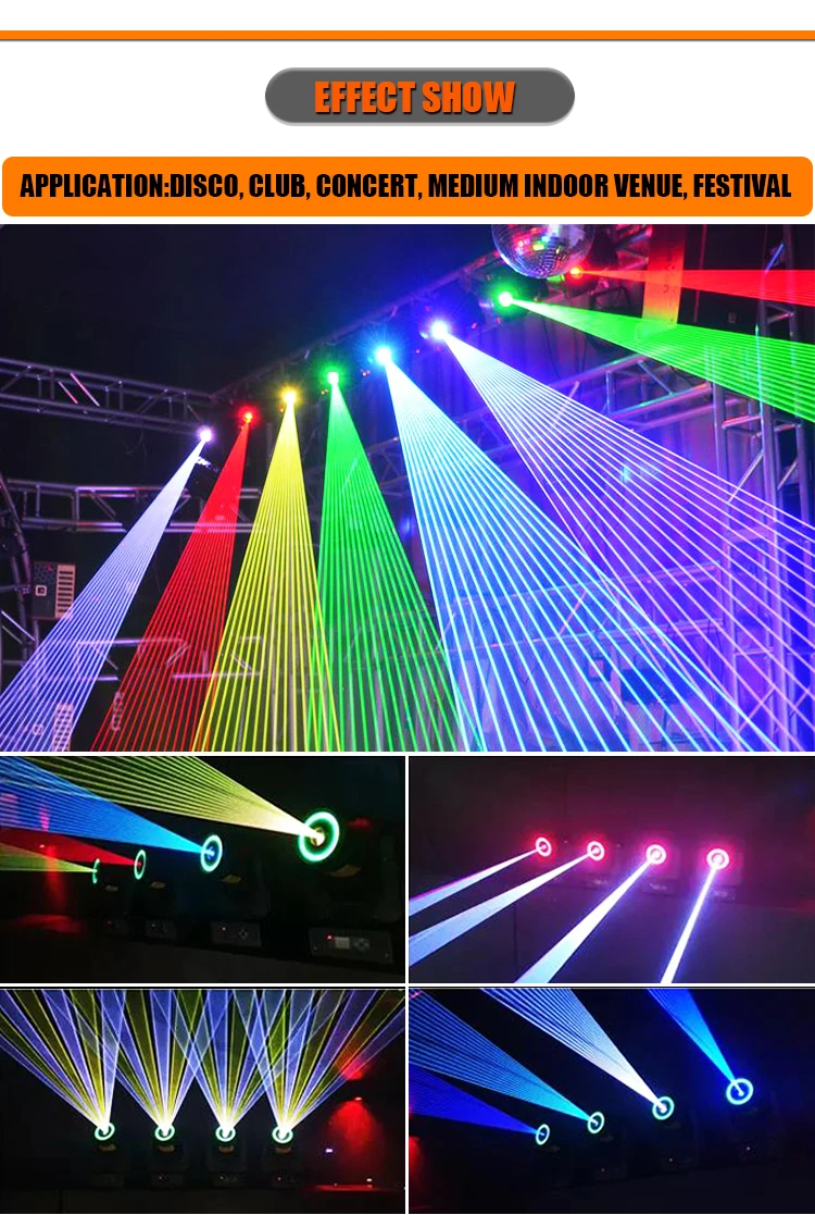 RGB Laser Moving Head ILDA - Full Color Laser Lights for Djs