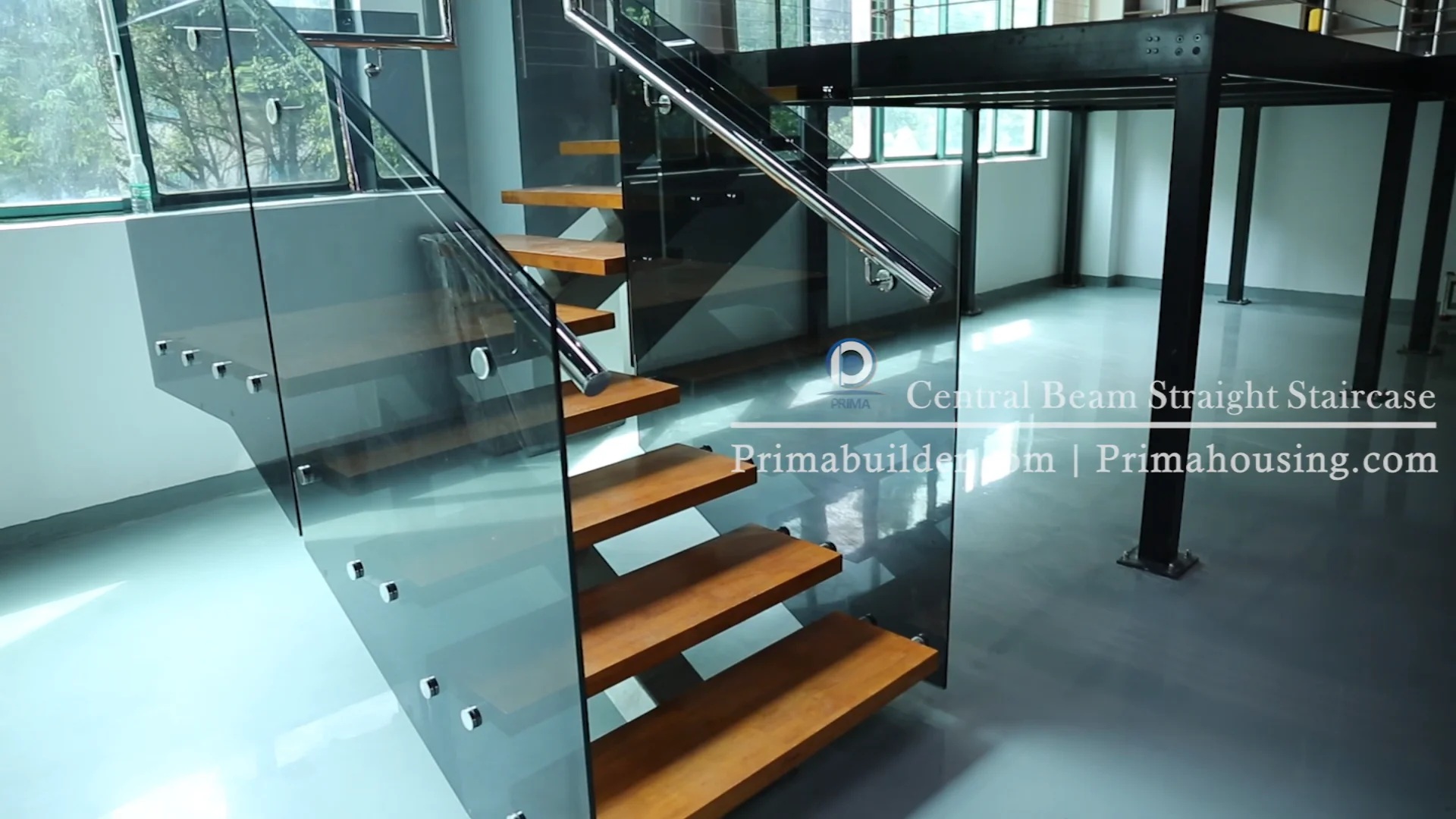 Prima Staircase Commercial Building Contemporary Design Wooden Nosing ...