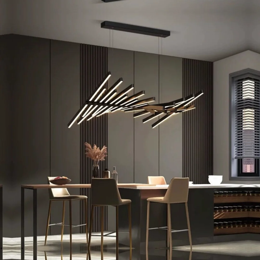 Modern Luxury Led Tubes Chandelier Pendant Light For Living Room Office ...