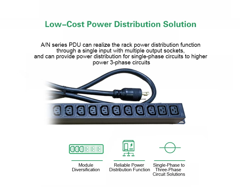 240v Pdu With Breaker Nema Plug 30 Amp Pdu 11 Connectors Iec 9 C13+2c19 ...