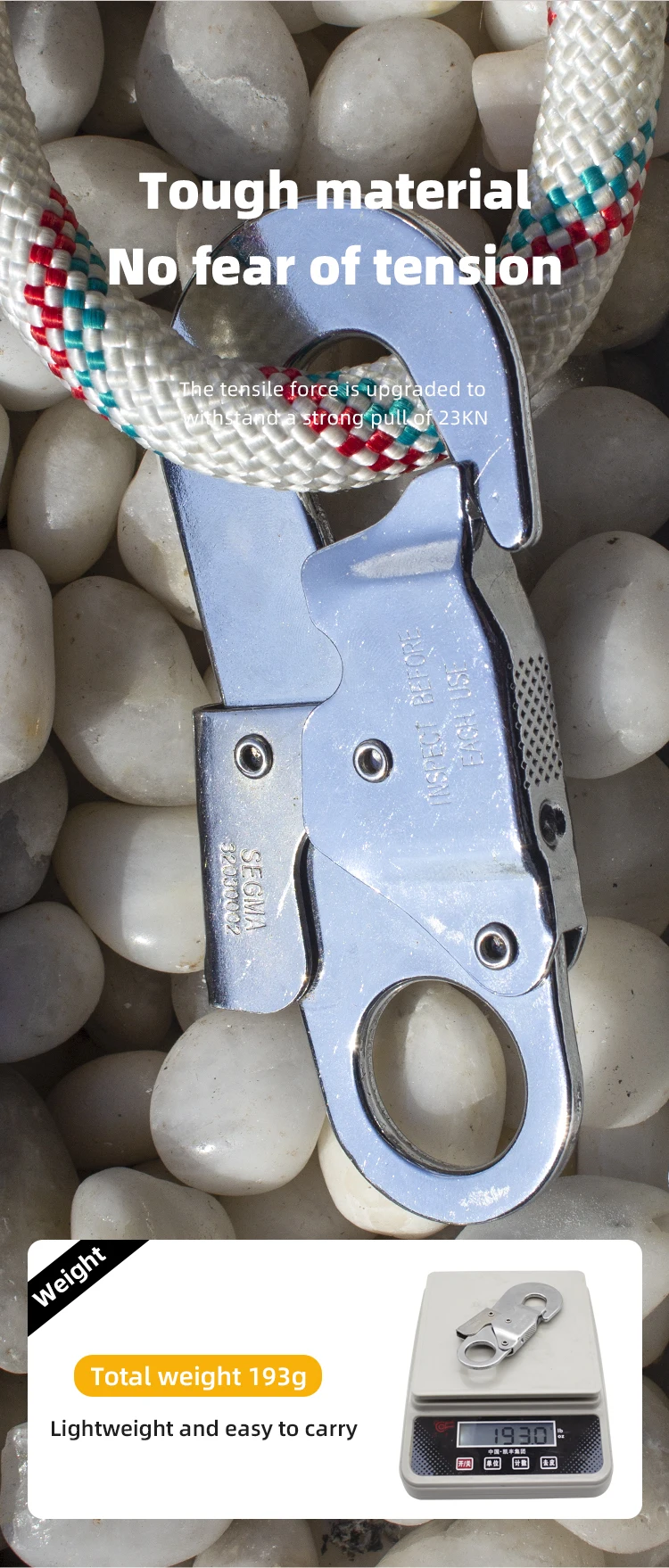 JENSAN Custom Safety Harness Hook - Double Action Snap