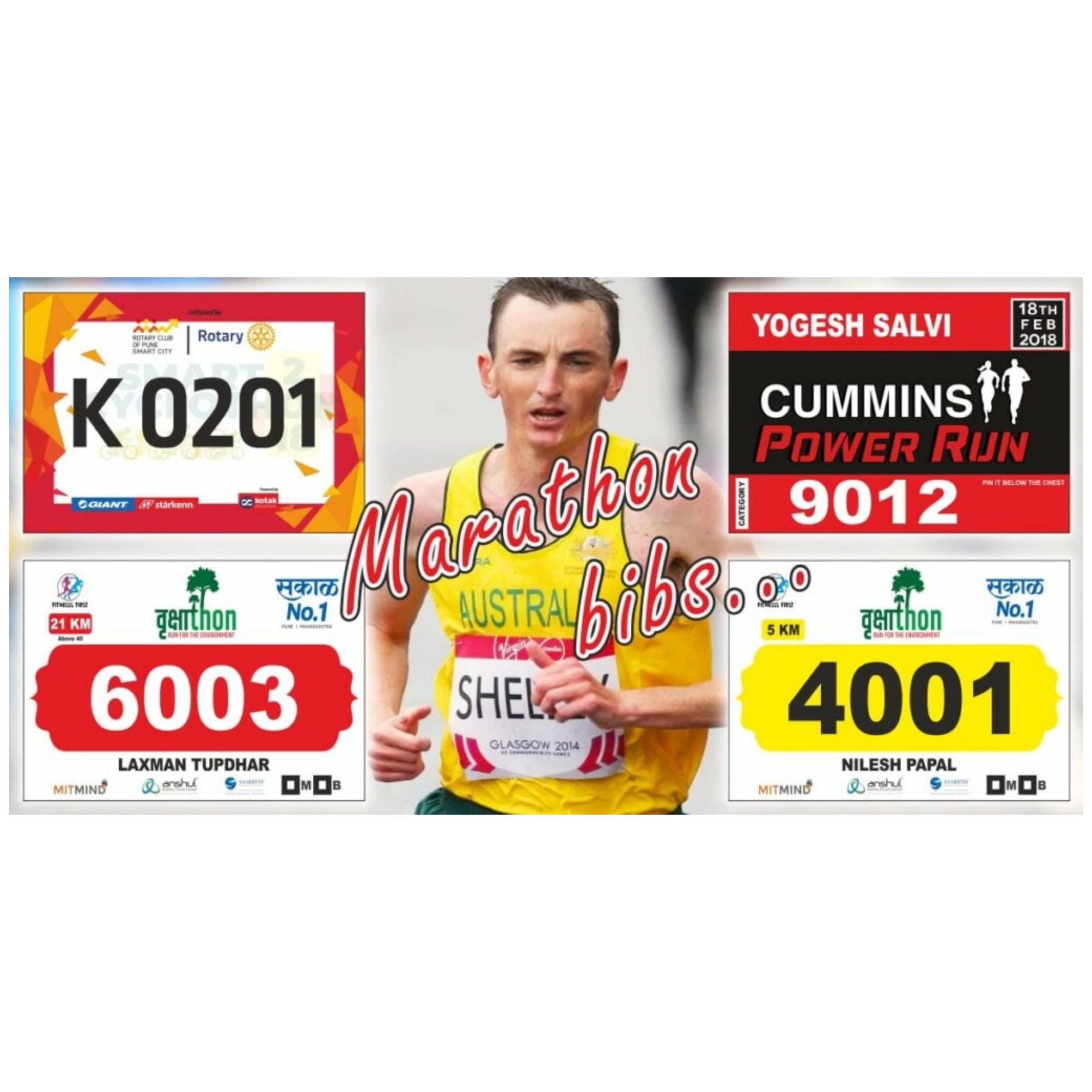 Editable Race Bib Templates - 7 Running Race Bib Templates