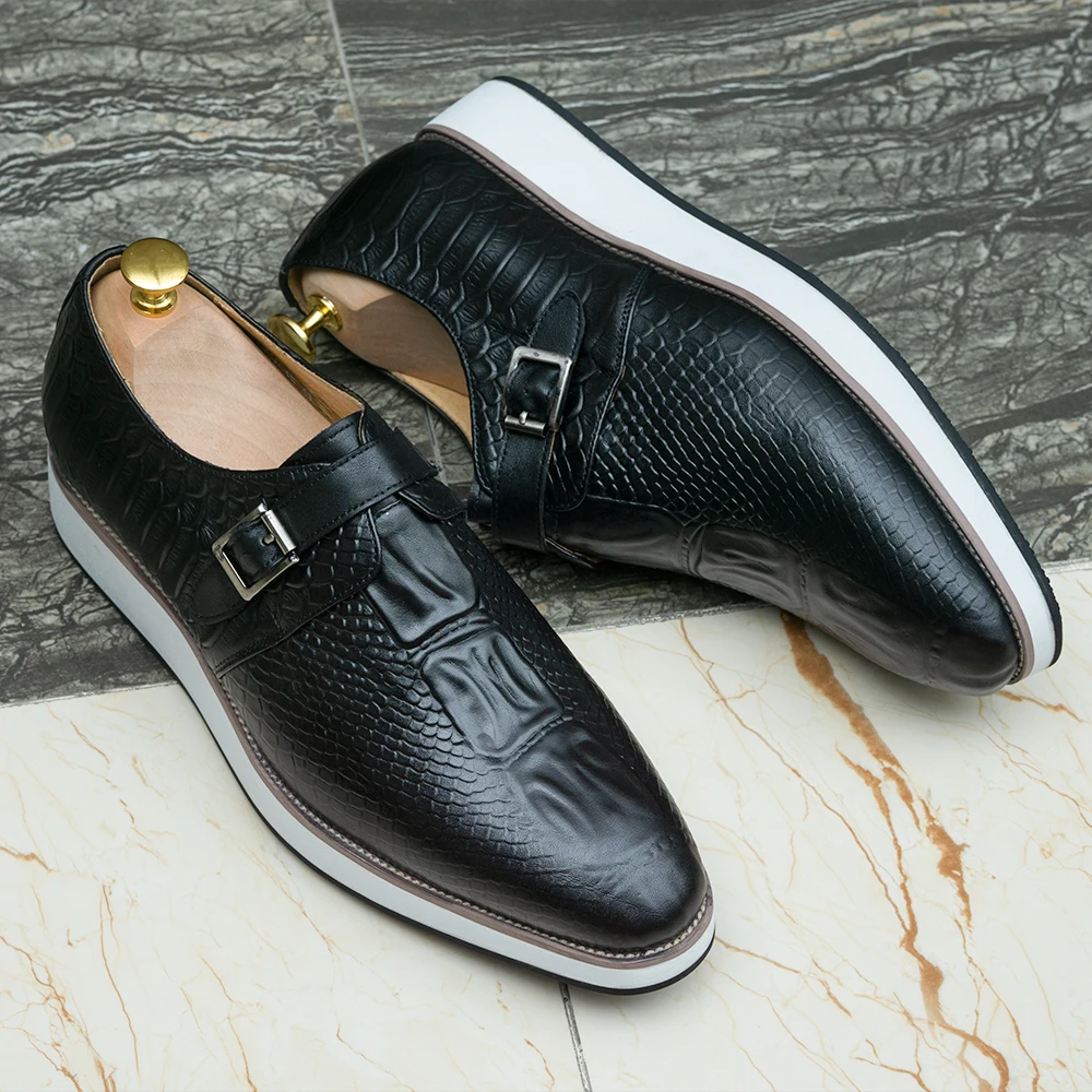 Luxury Italian Style Leather Handmade Dress Office Shoes Slip on Casual ...