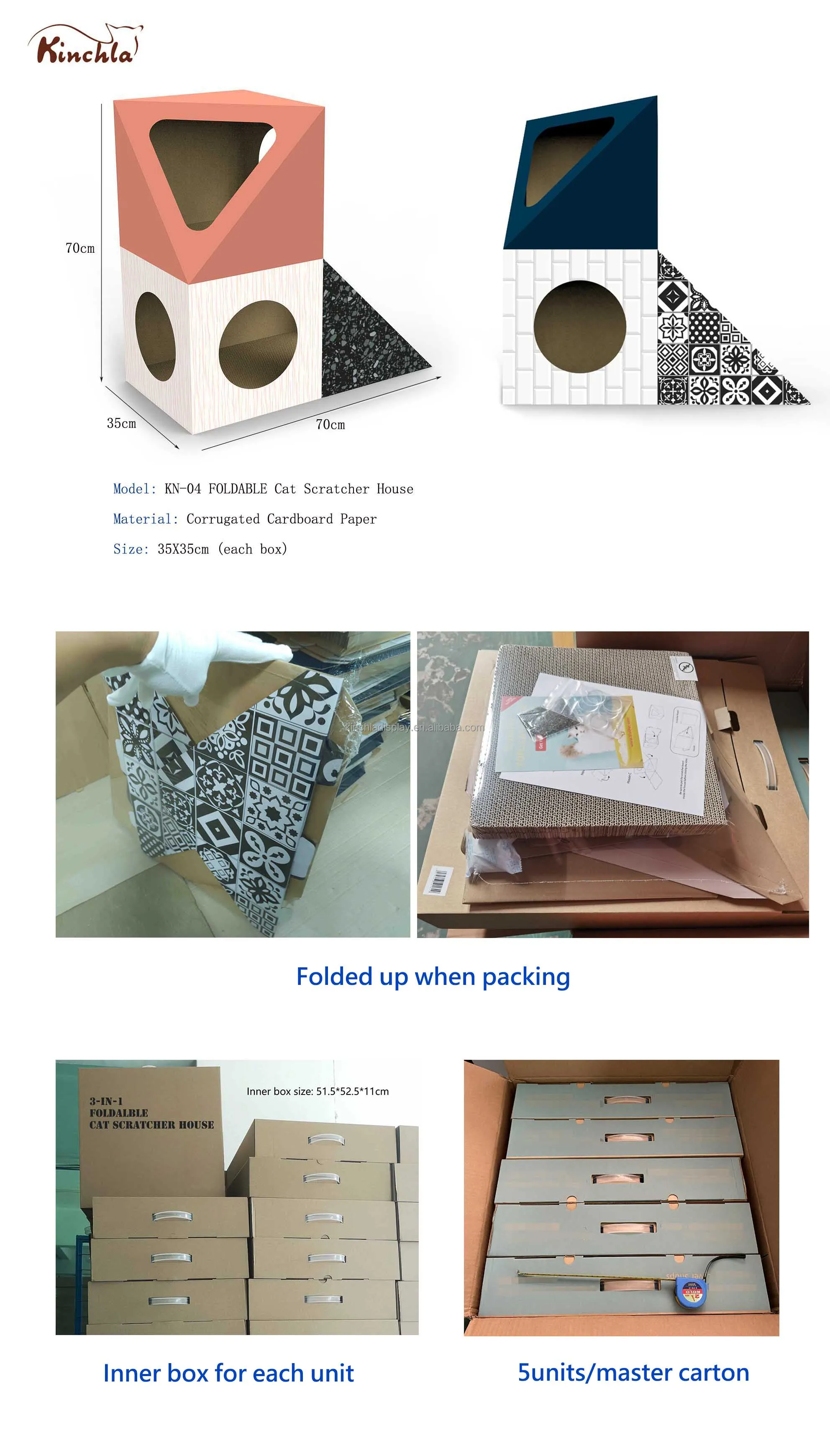 New Premium Design Oem Odm Portable Foldable Corrugated Cardboard Cat ...