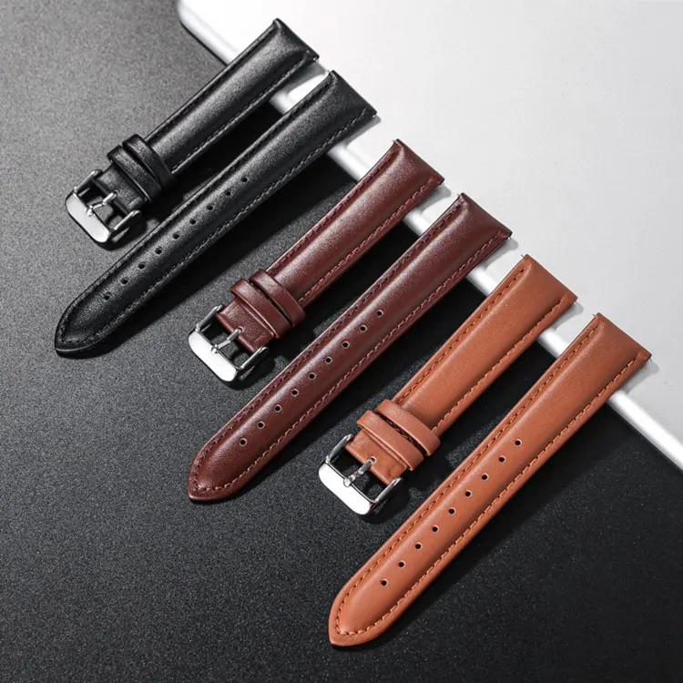 18mm 20mm 22mm Quick Release Double Side Cowhide Leather Watch Strap ...