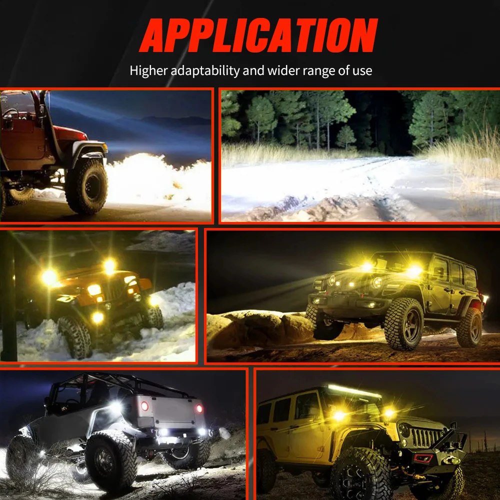 Motorcycle Spotlight Dual Color Hi/low Beam Car Led Work Light Driving Lamp 3 Lens Mini Led ...