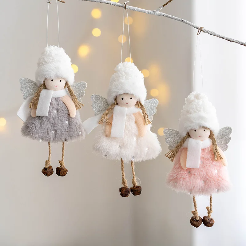 Christmas Plush Angel Girl Ornament Angel Wings Girl for Christmas Tree ...