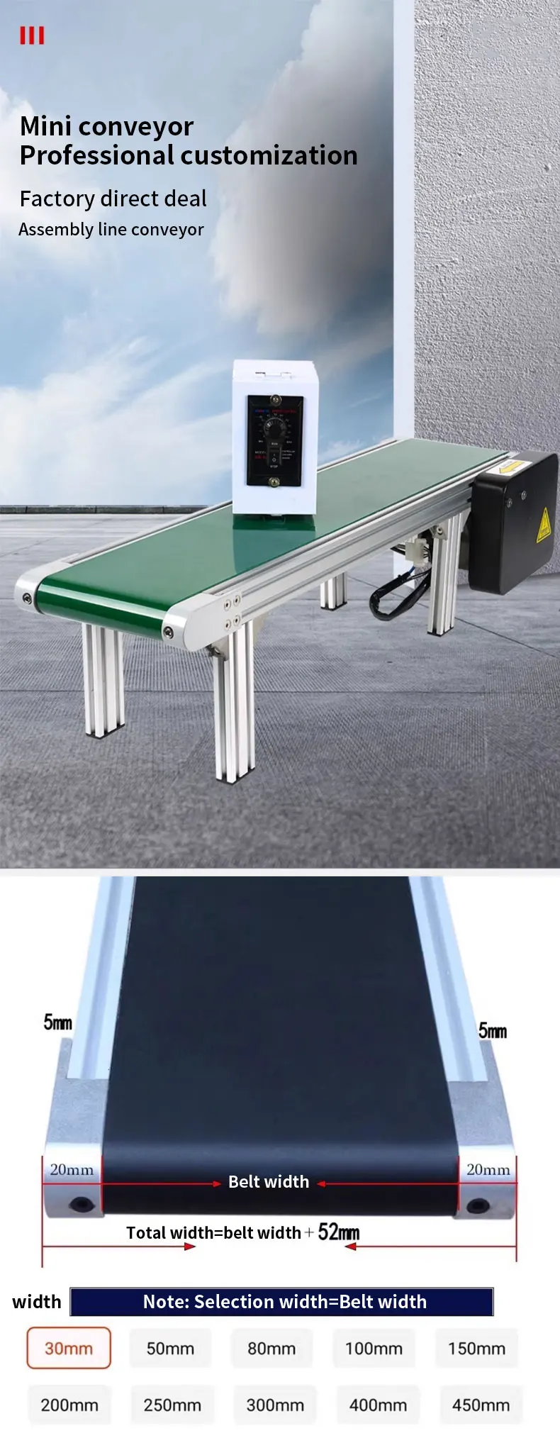 Customized Size Plastic Chain Plate Conveyor System Mini Pvc Belt ...
