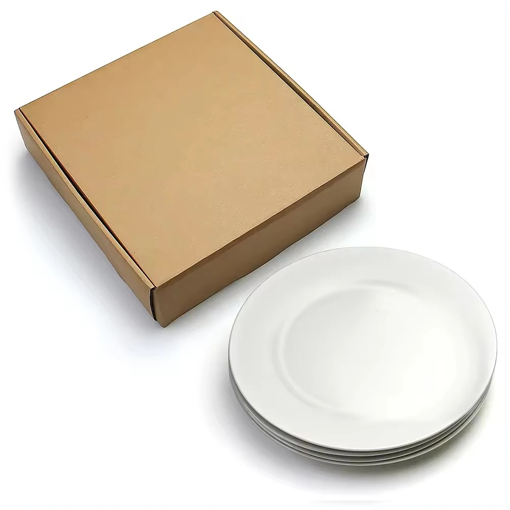 Custom Printed Logo Ceramic Flat Plates Dinnerware Restaurant Dessert ...