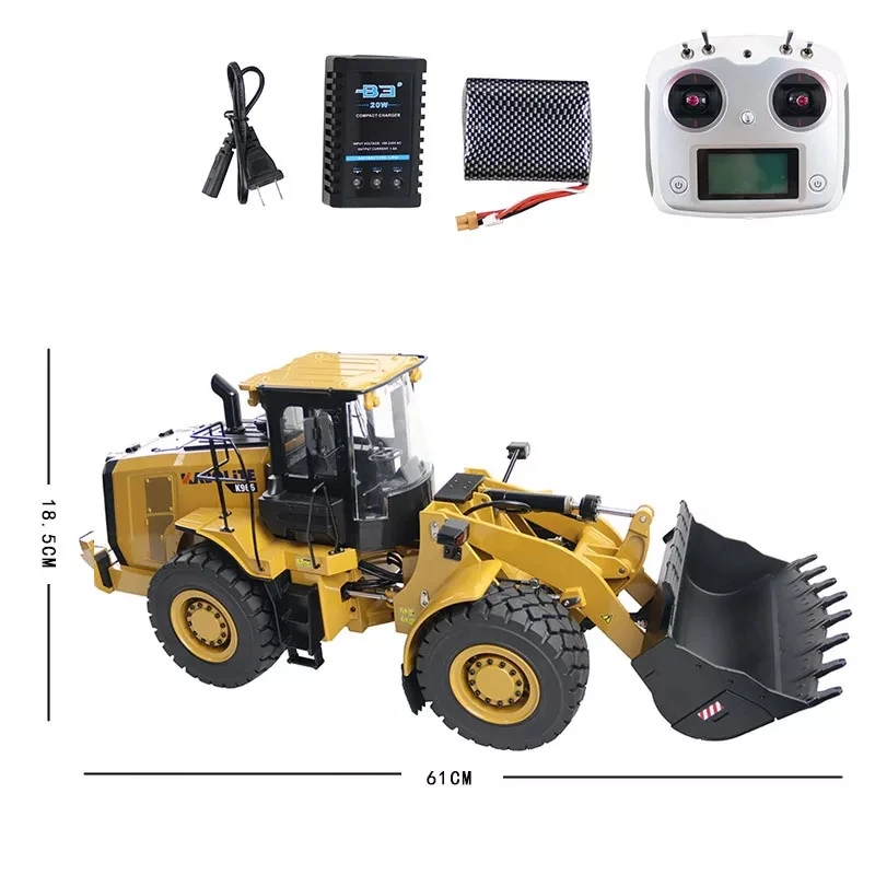New Hoshi Huina K966 Rc Car 1:16 Kabolite Hydraulic Metal Remote Control Pushdozer Alloy ...