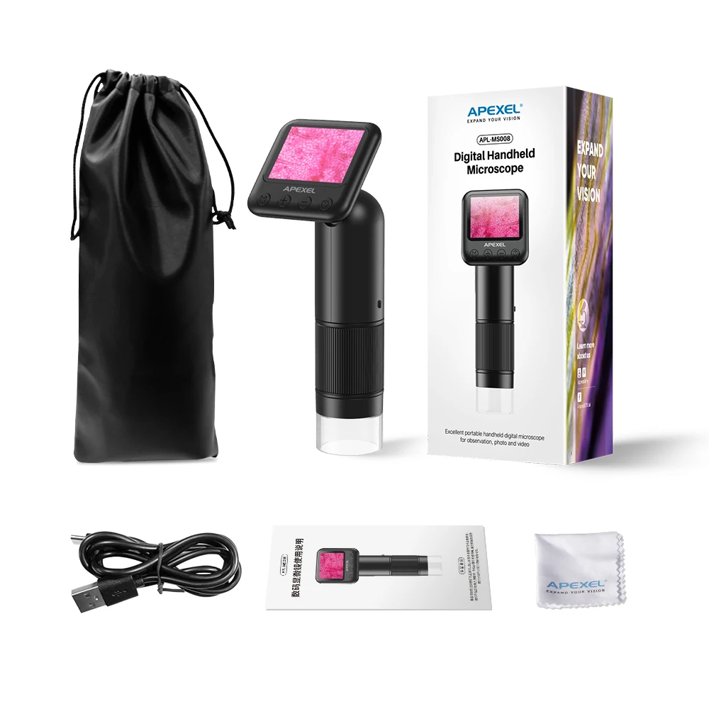 Apexel 400x-800x Hd Microscope Lens Handheld Portable Usb Digital ...