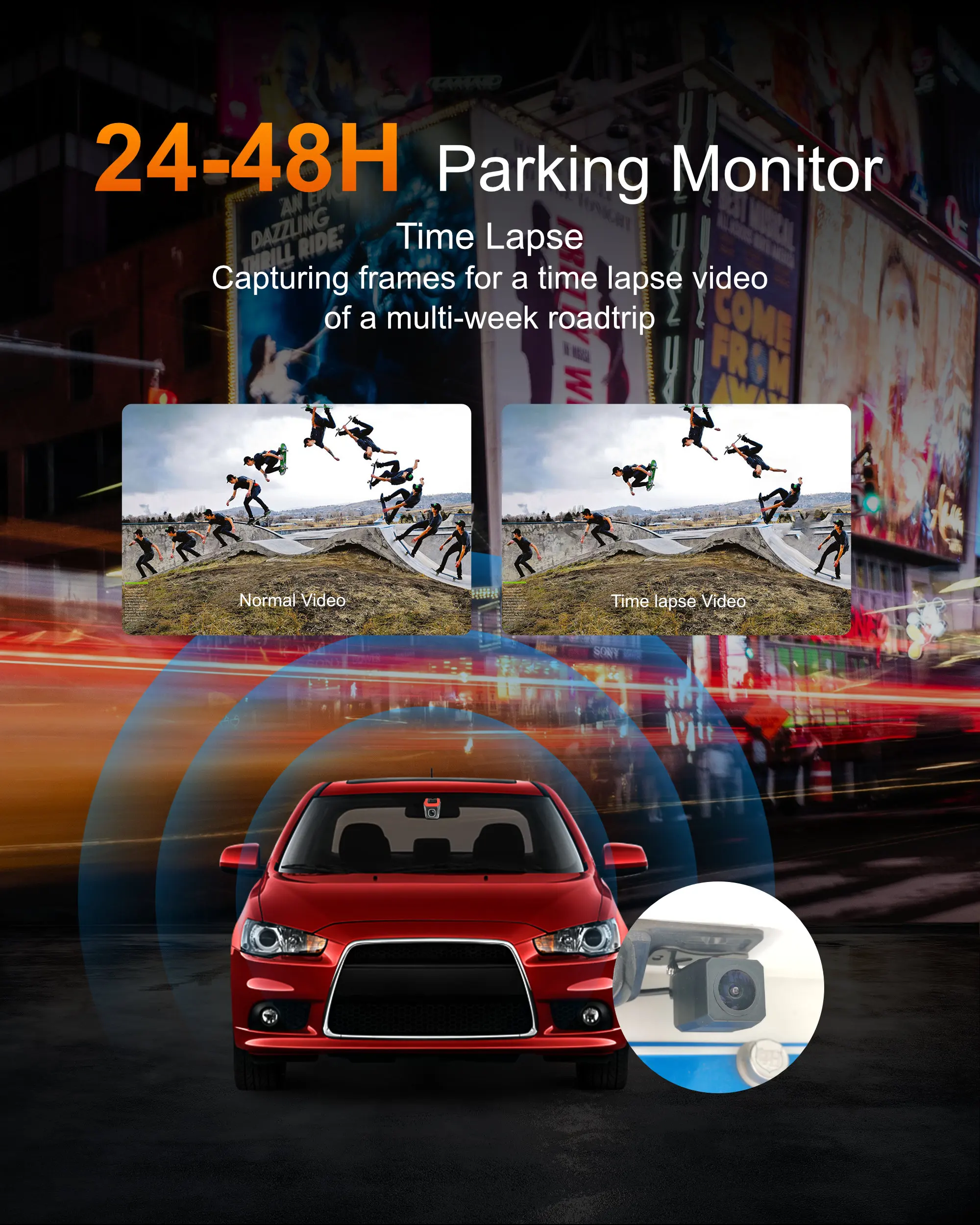 Hidden Dual Cam Front and Rear,Wi-Fi ,Parking Mode,Night Vision 170 ...