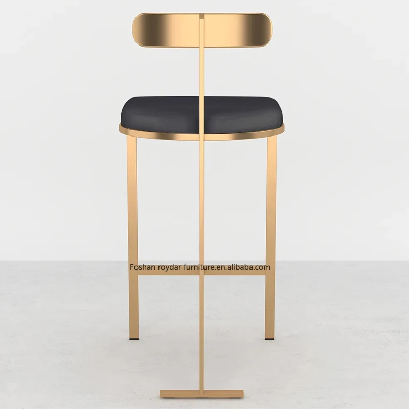 Modern Bar Stool Luxury Stainless Steel Counter Chair Bar Stool Metal ...
