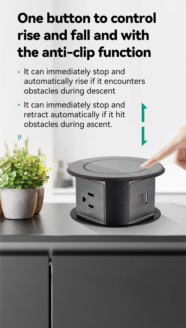 New Smart Motorized Pop up Sockets Top Wireless Charging Lifting Tower ...
