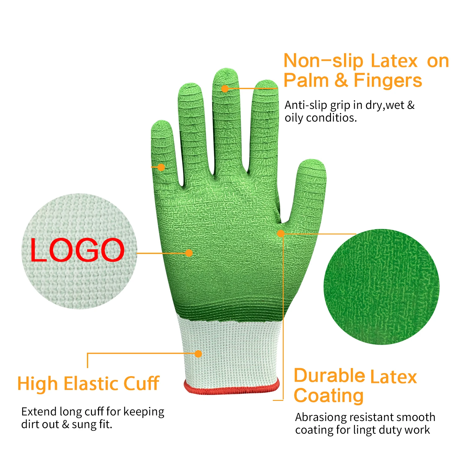Safety Latex Coated Gloves for Construction-Anti-cut Anti-static Anti ...