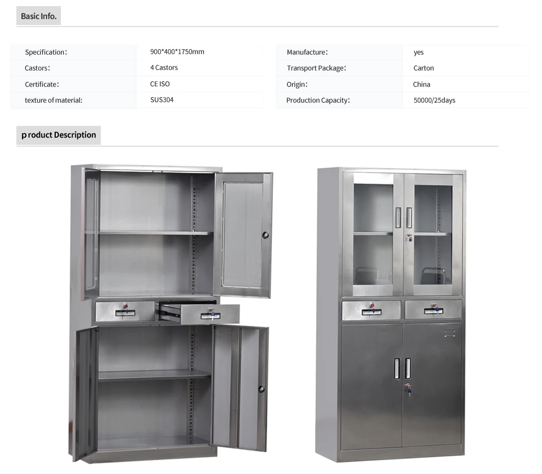 Laboratory Reagent Storage Cabinet All Steel Metal Storage Cabinet ...
