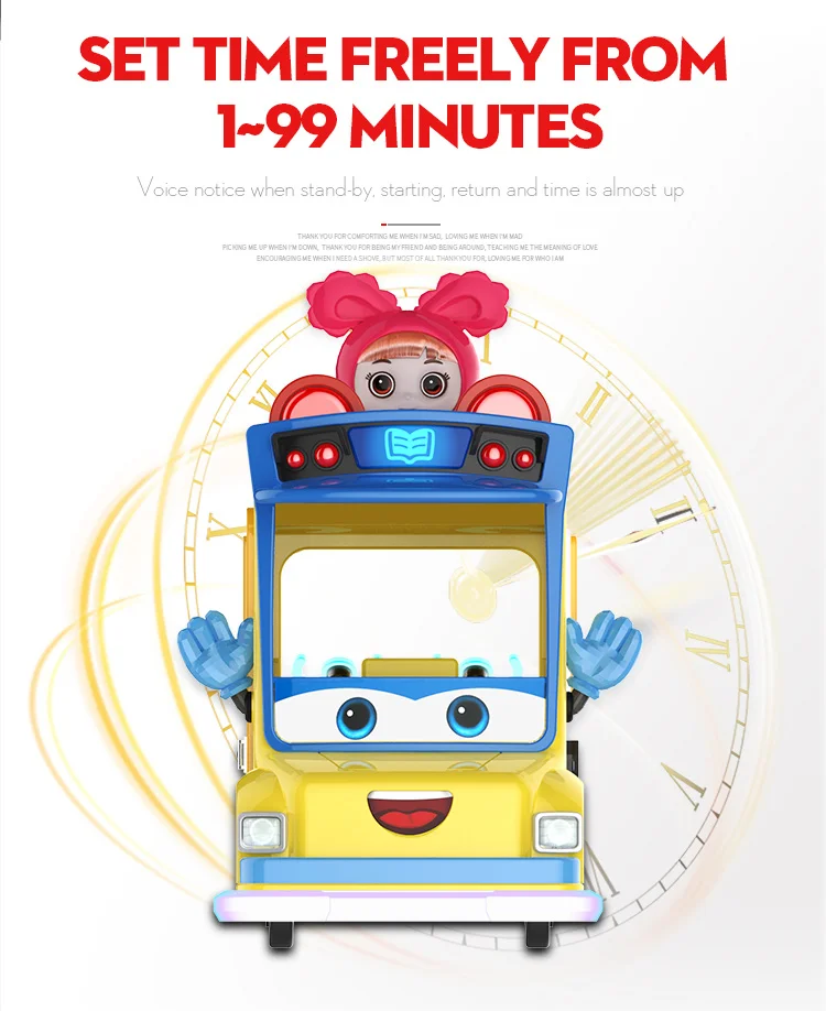 Go Go School Bus Series Colorful Led Light Children's Rides For The Park Battery Kids Battery ...