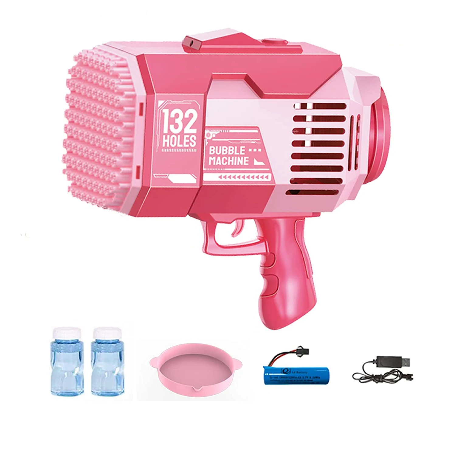 132 Holes Rocket Bazooka Bubble Gun For Kids Outdoor Play Children ...