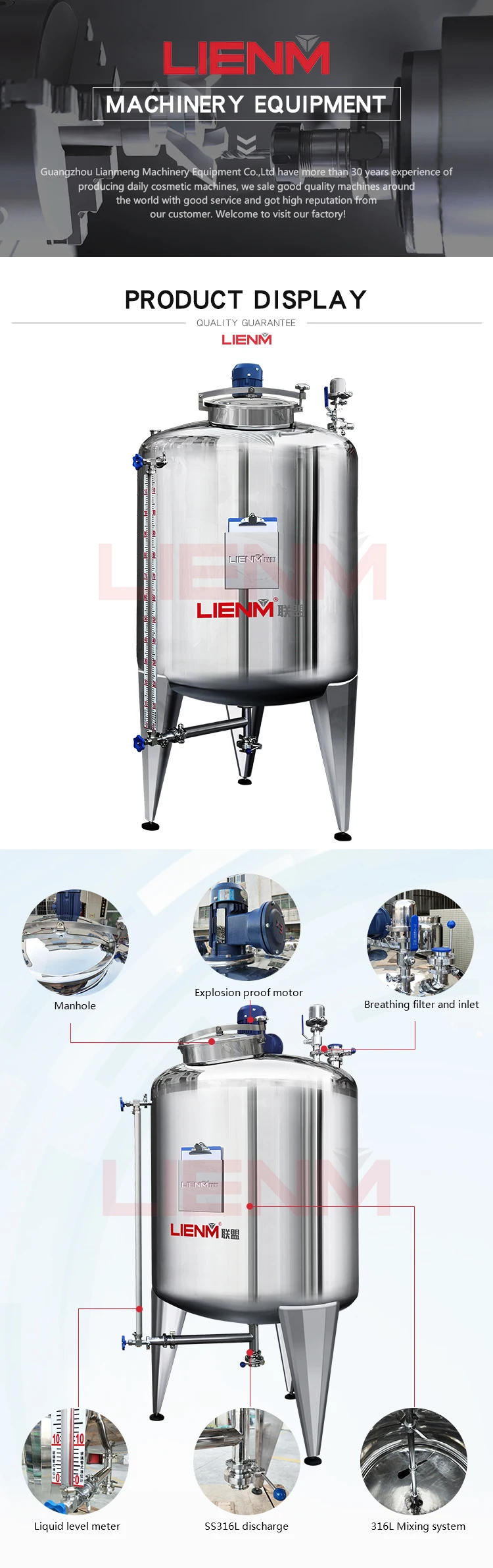 New Product Ce Certified Stainless Steel Storage Tank Chemical Liquid ...