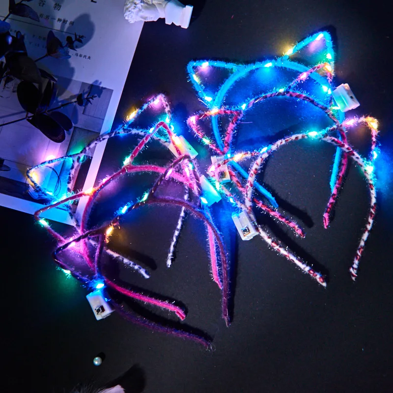 Led Rabbit Toy Plush Flashing Concert Headband Rabbit Ear Headband ...