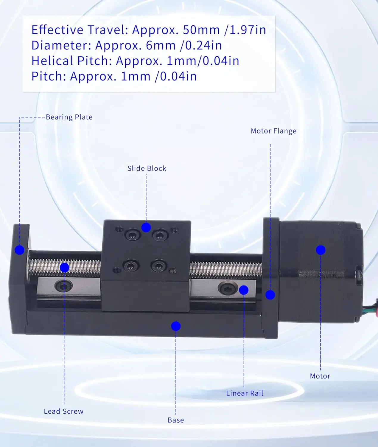 Customized Mini Linear Rail Guide Slide Actuator, 28 Stepper Motor