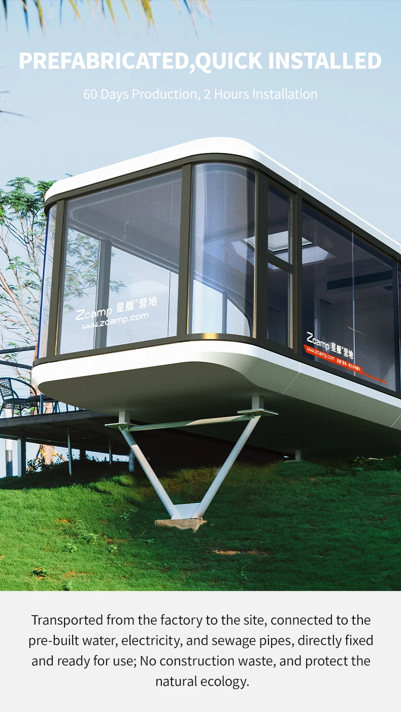 Z7 Aluminum Alloy Shell Resort Style Prefabricated Home Mobile Prefab ...