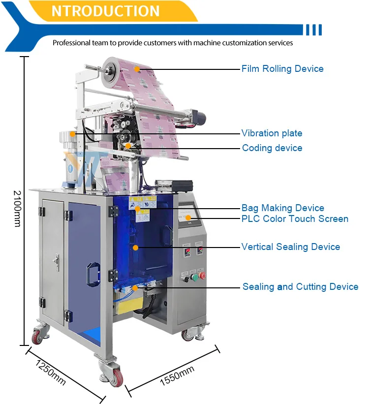 Manual Feeding Multi-bag Connected Sachet Vertical Counting Chain ...