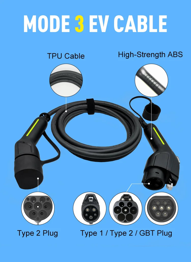 5M TPU Evse Charging Cable - 32A Type 2 EV Charger