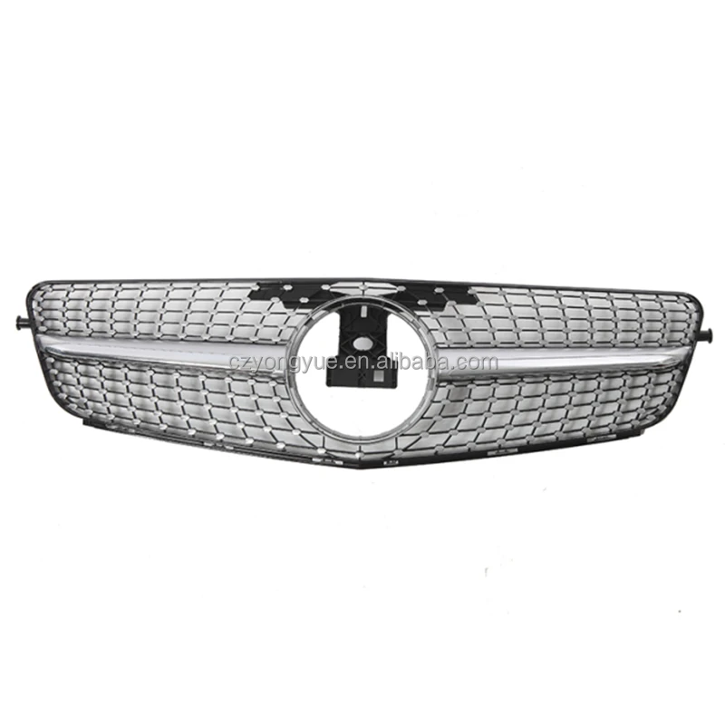 W204 Front Bumper Diamond Grill Radiator Sliver Grille Black Sky Star ...