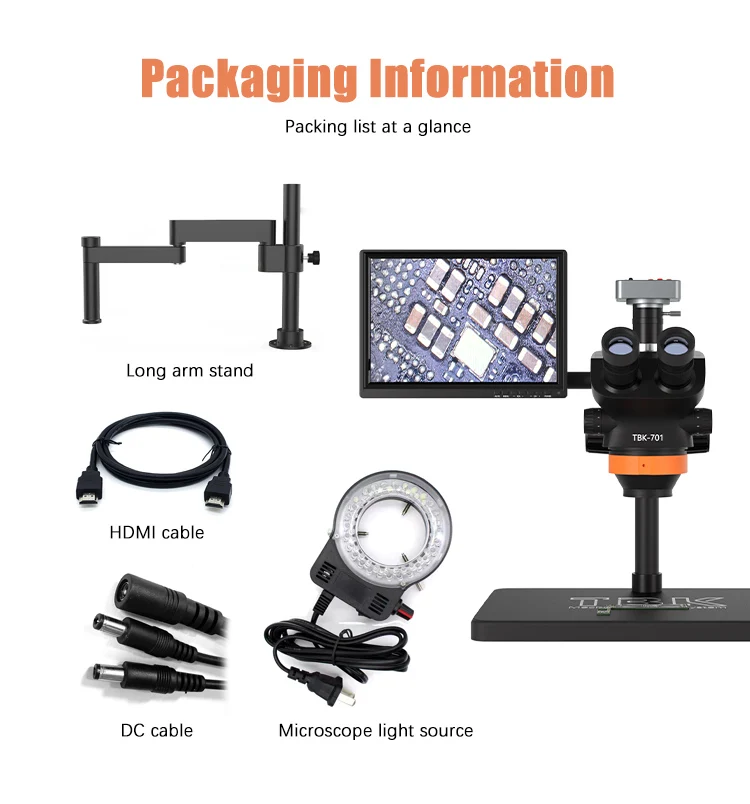 New TBK-701 Trinocular Electron Microscope Mobile PCB Repair for ...