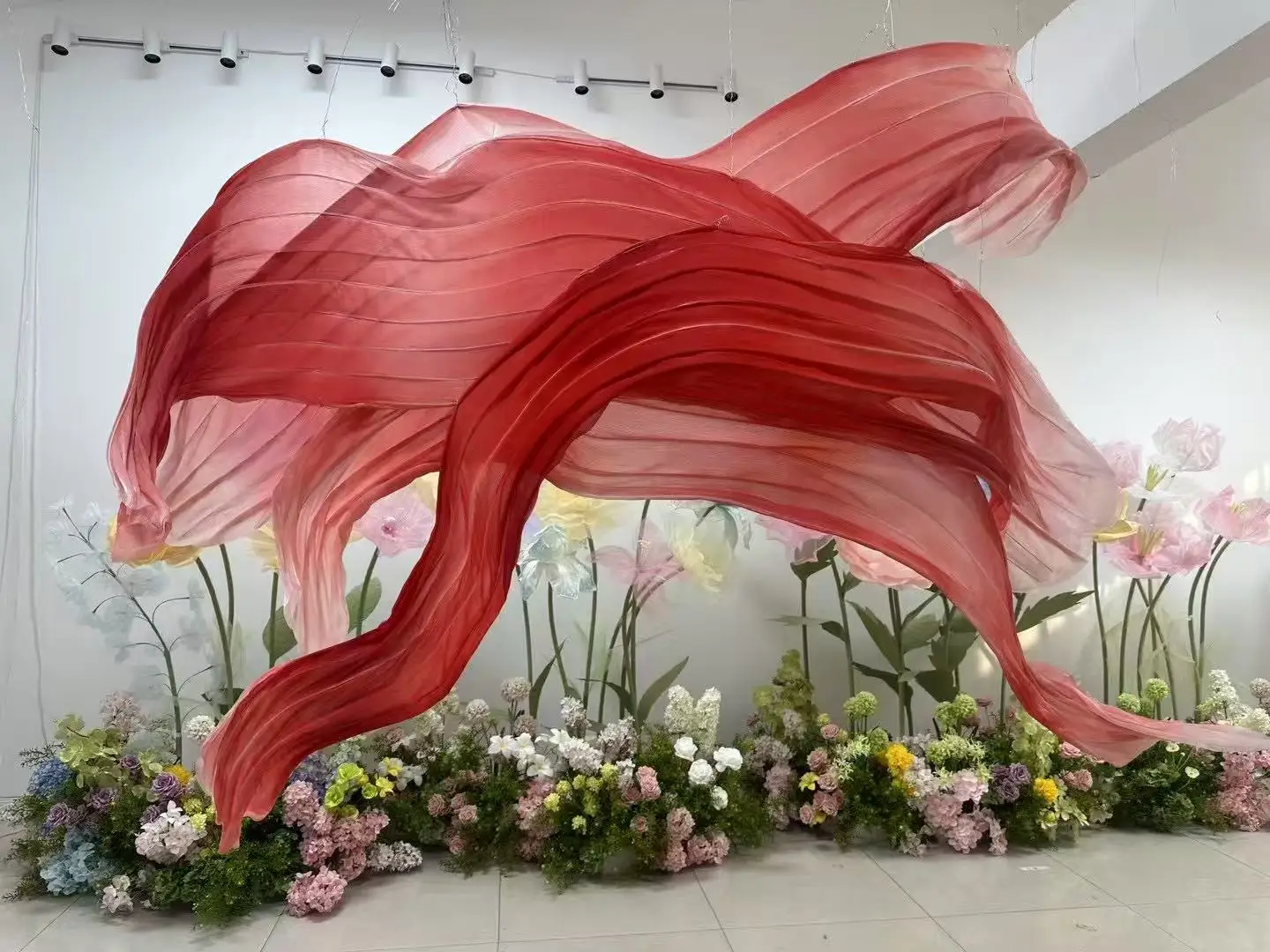 Eco-friendly Luxury Silk Art Installation for Weddings