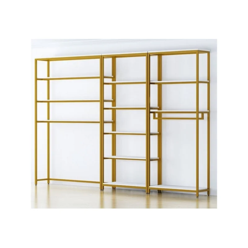 Simple Style Golden Clothing Store Display Stand Combination Men's ...