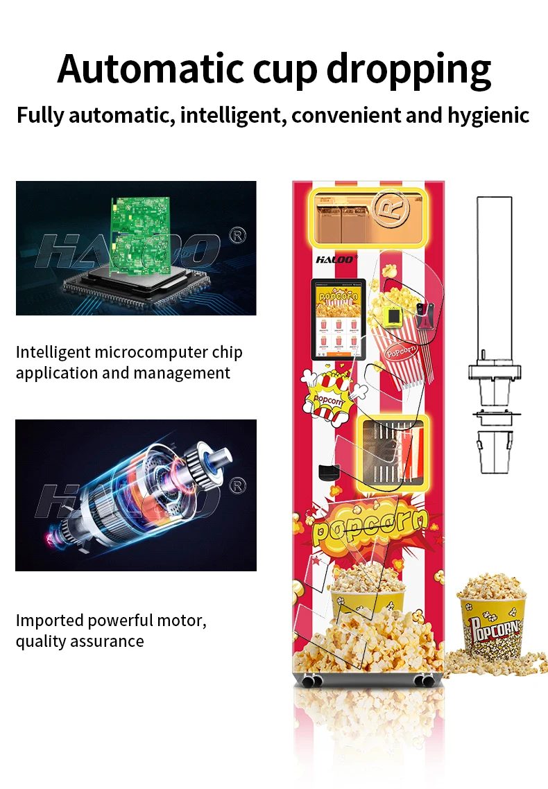 Haloo Pop Corn Maker Automatic Multi Flavored Ball Shape Popcorn ...