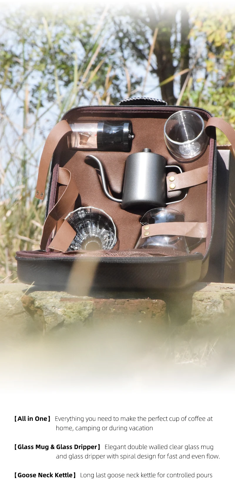 V Shaped 60 Barista Coffee Set With Pour Over Kettle & Manual Coffee ...